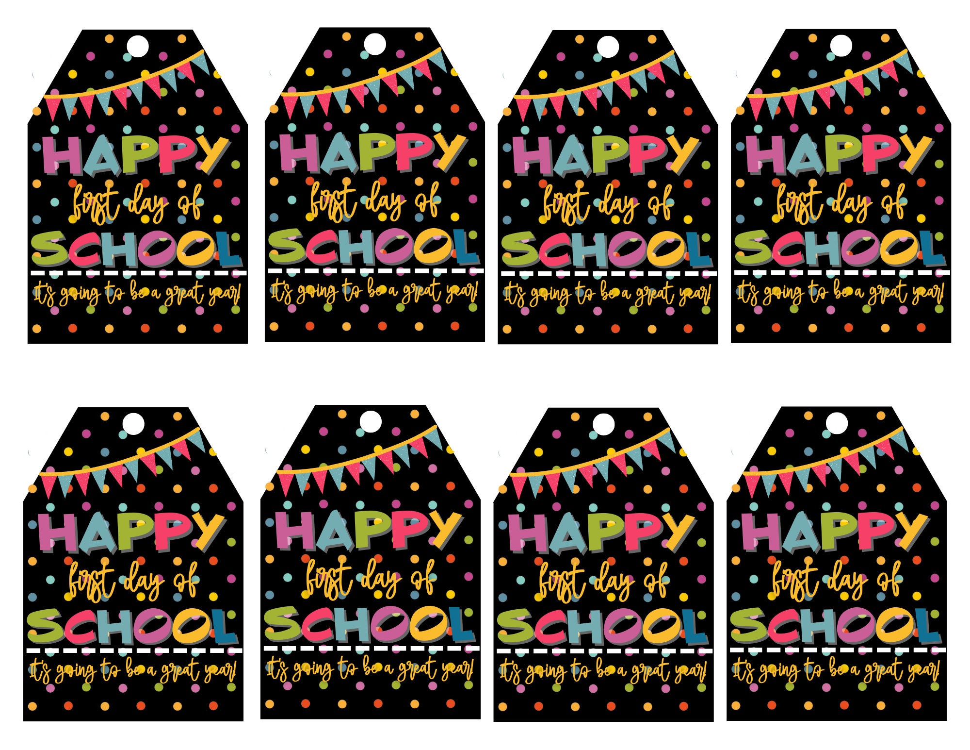 Editable Beginning of School Gift Tag , Happy First Day of School Gift ...