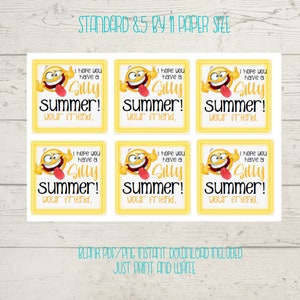 Editable End of Year Gift Tag , Have a Silly Summer Tag , End of Year ...