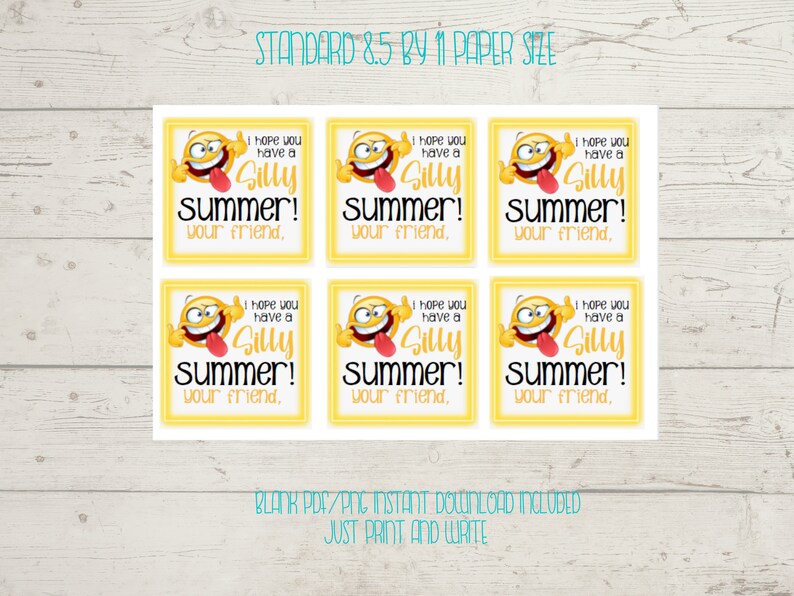 Editable End of Year Gift Tag , Have a Silly Summer Tag , End of Year ...