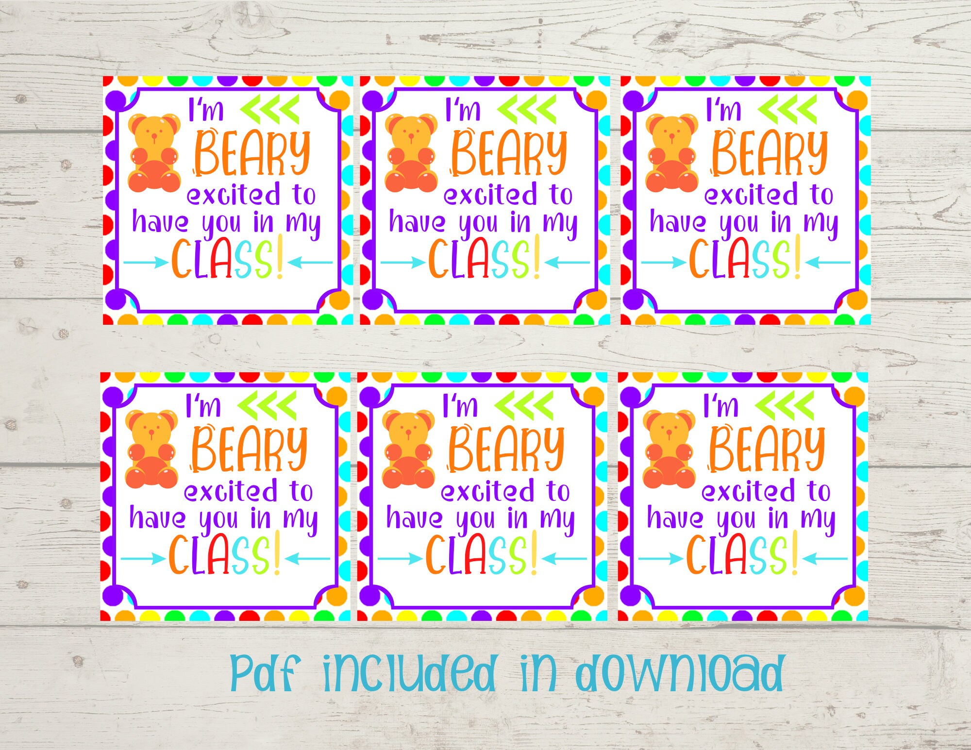 Editable Beginning of School Gift Tag Gummy Bear Gift Tag - Etsy