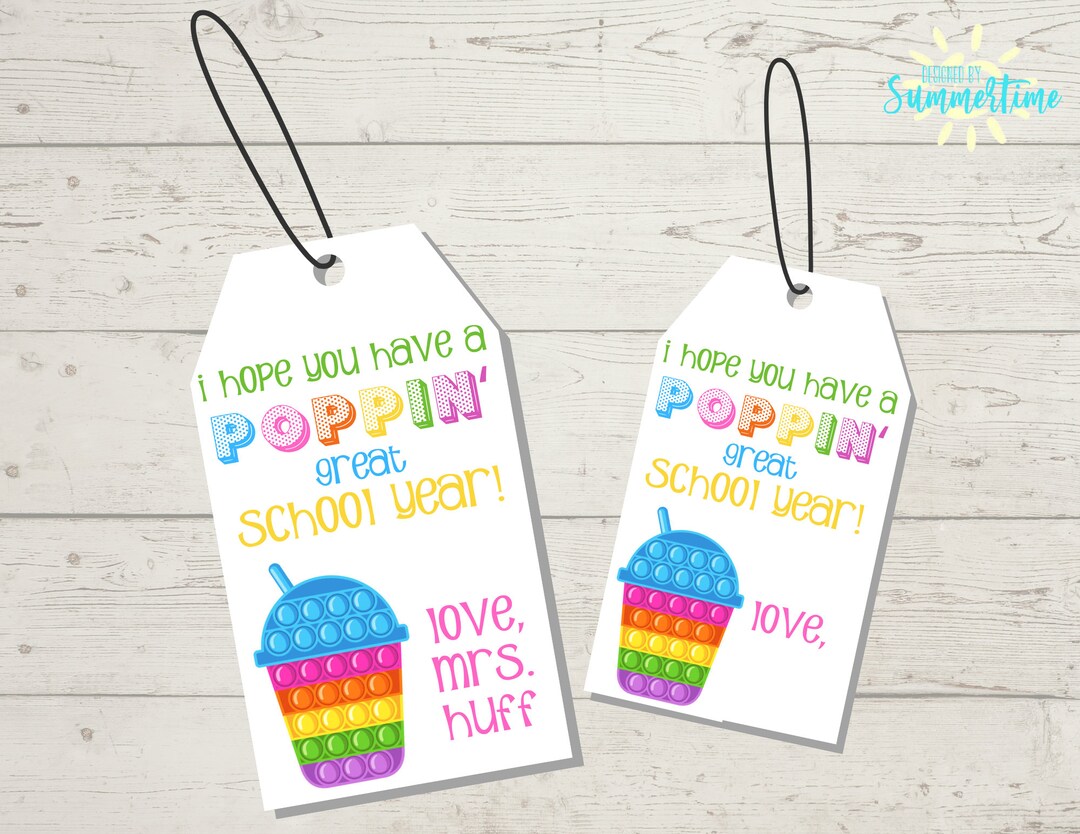 Beginning of Year Gift Tag , Poppin School Year Tag , Beginning of Year ...