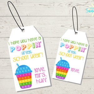 Beginning of Year Gift Tag , Poppin School Year Tag , Beginning of Year ...