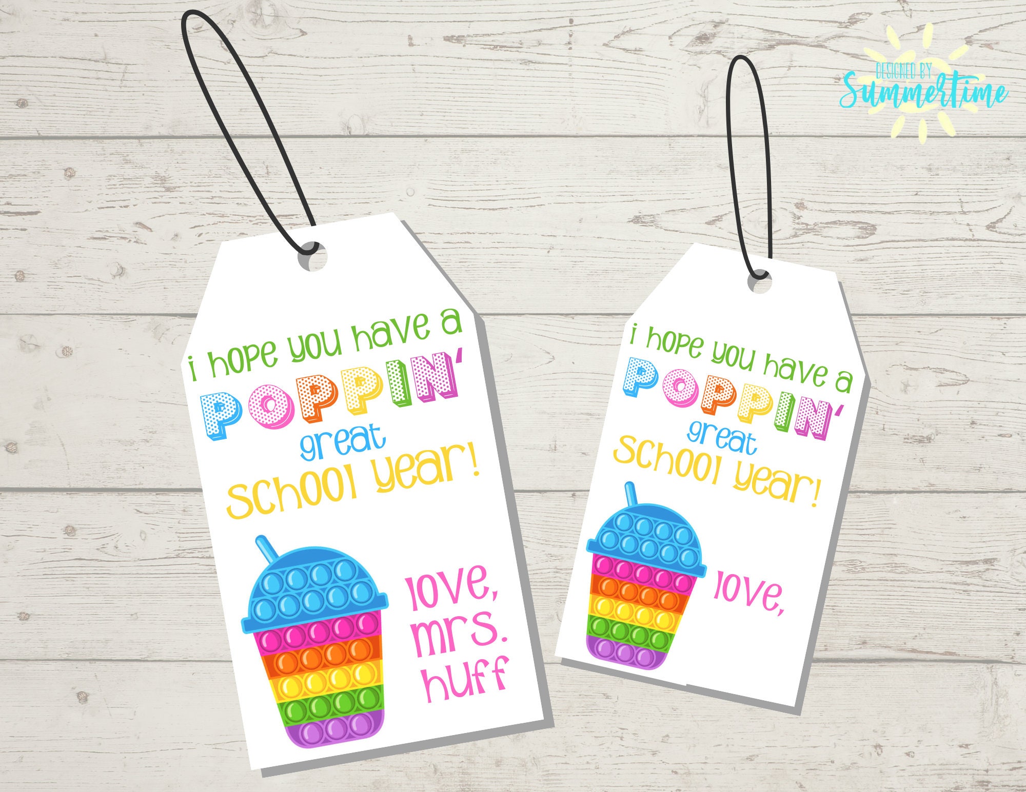 Beginning of Year Gift Tag , Poppin School Year Tag , Beginning of Year ...