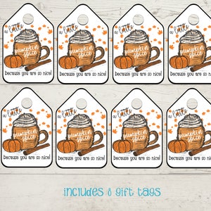 Editable Fall Autumn Gift Tag , Pumpkin Spice , Gift Tag for Students ...