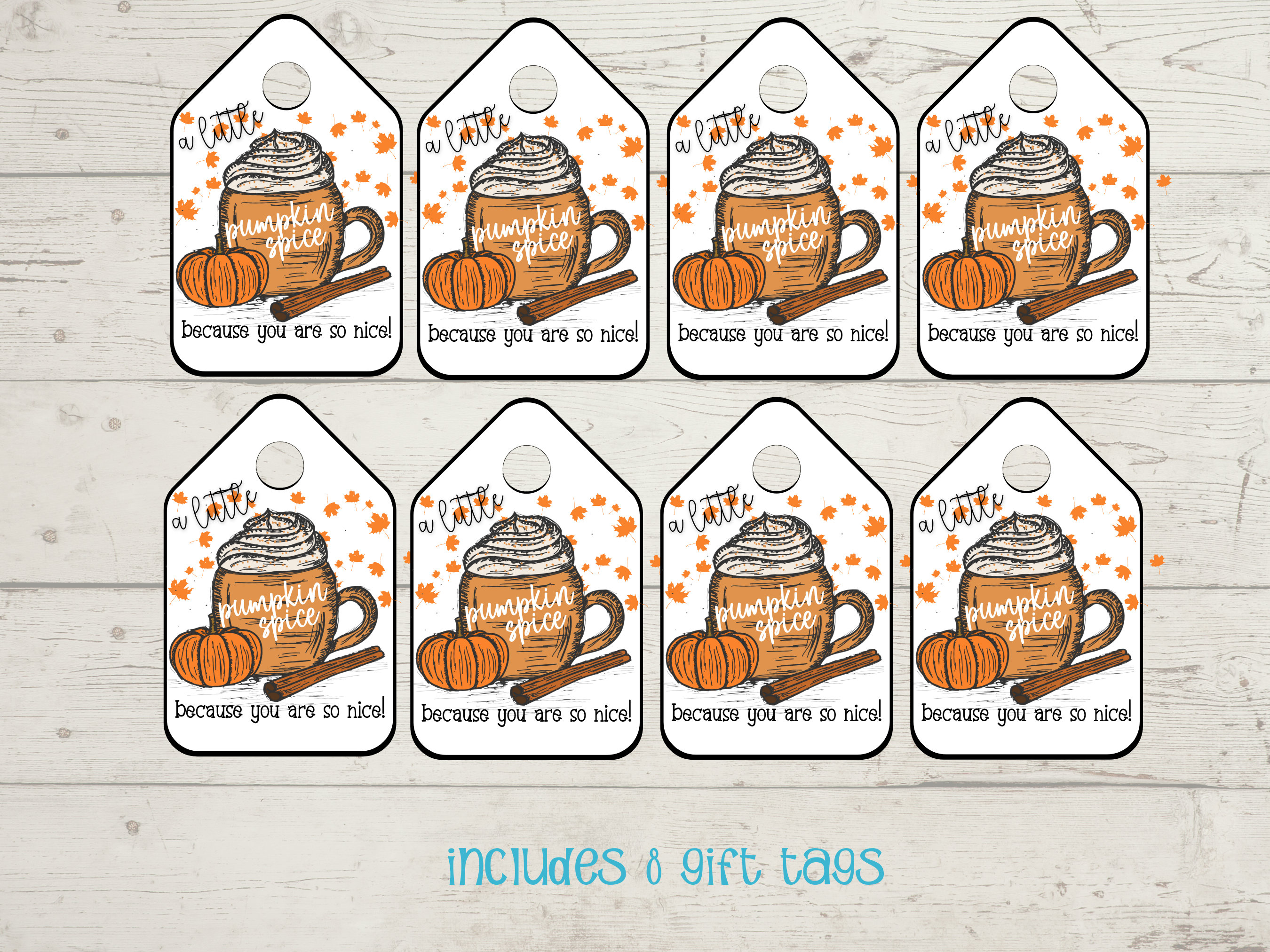 Editable Fall Autumn Gift Tag Pumpkin Spice Gift Tag for - Etsy