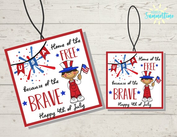 Editable Fourth of July Gift Tag 4th of July Favor Tag | Etsy