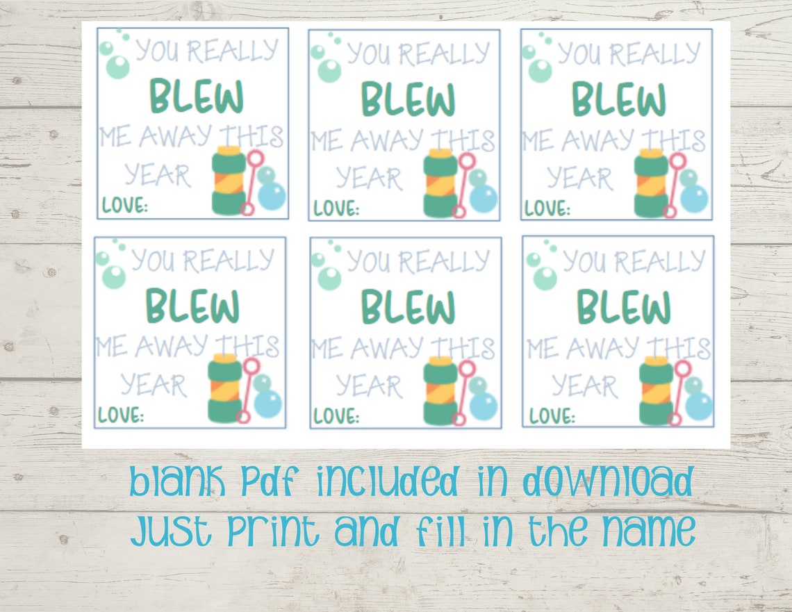 Editable End of Year Gift Tag Blew Me Away Tag End of Year - Etsy