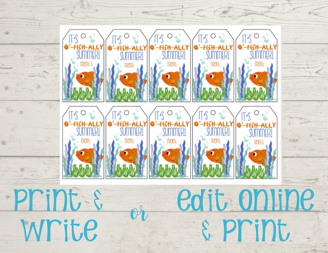 Editable End of Year Gift Tag , Ofishally Summer Tag , End of Year Gift ...