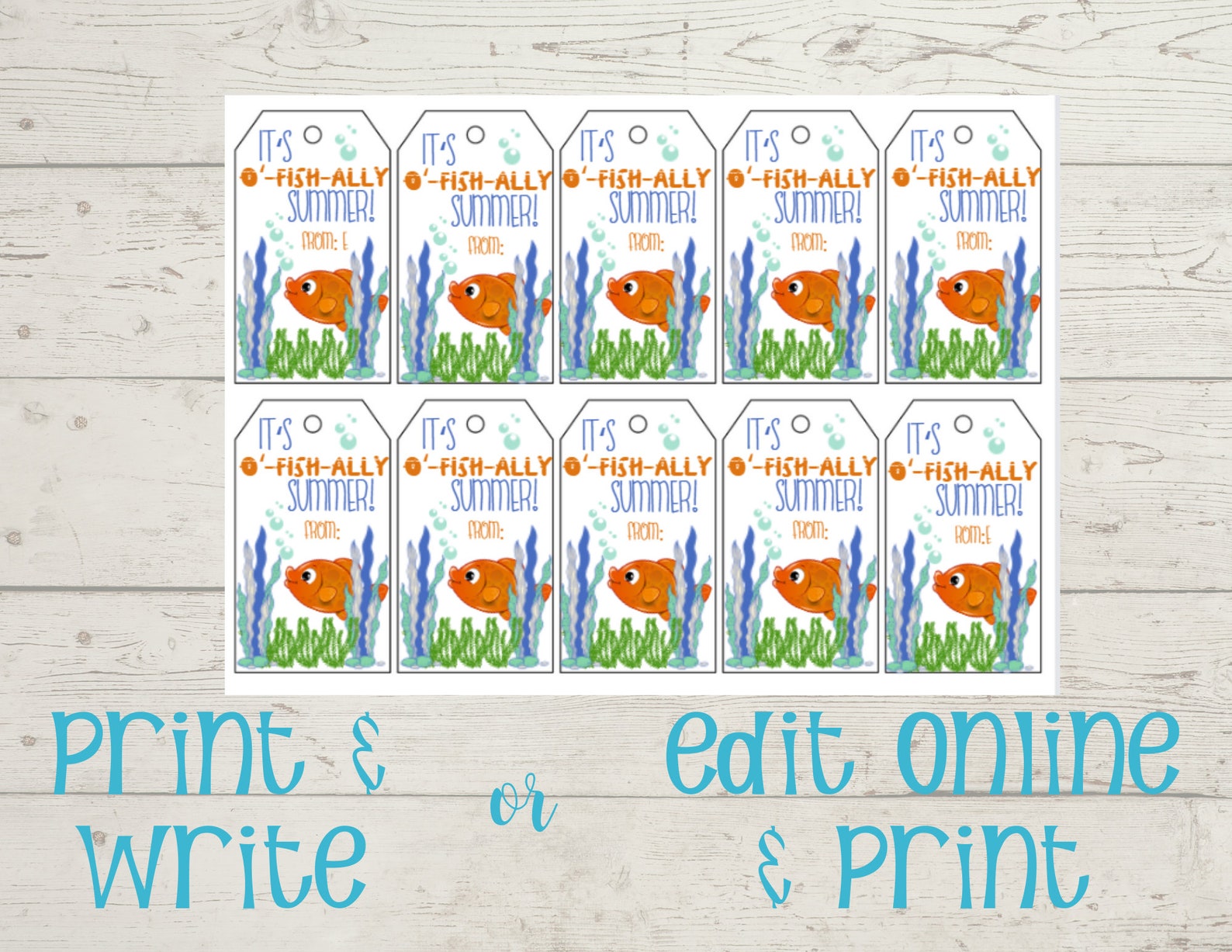 Editable End of Year Gift Tag Ofishally Summer Tag End of - Etsy