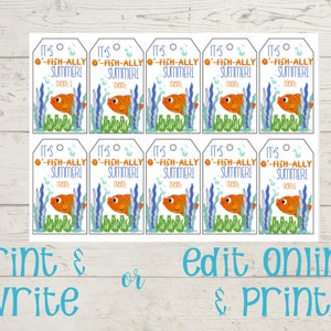 Editable End of Year Gift Tag , Ofishally Summer Tag , End of Year Gift ...