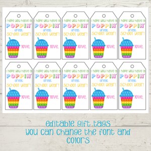 Beginning of Year Gift Tag , Poppin School Year Tag , Beginning of Year ...