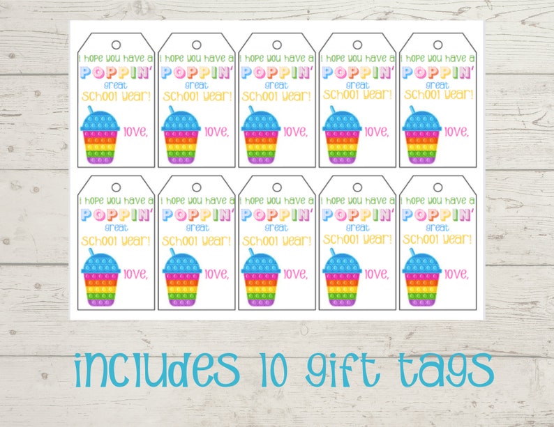 Beginning of Year Gift Tag , Poppin School Year Tag , Beginning of Year ...