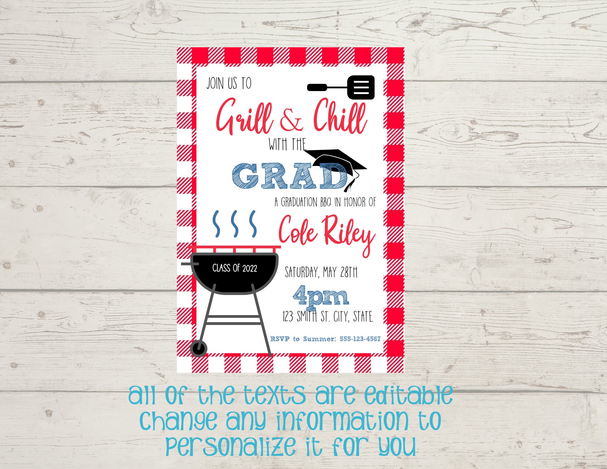 Editable Graduation Party Invitation, Graduation Invitation, Class of ...