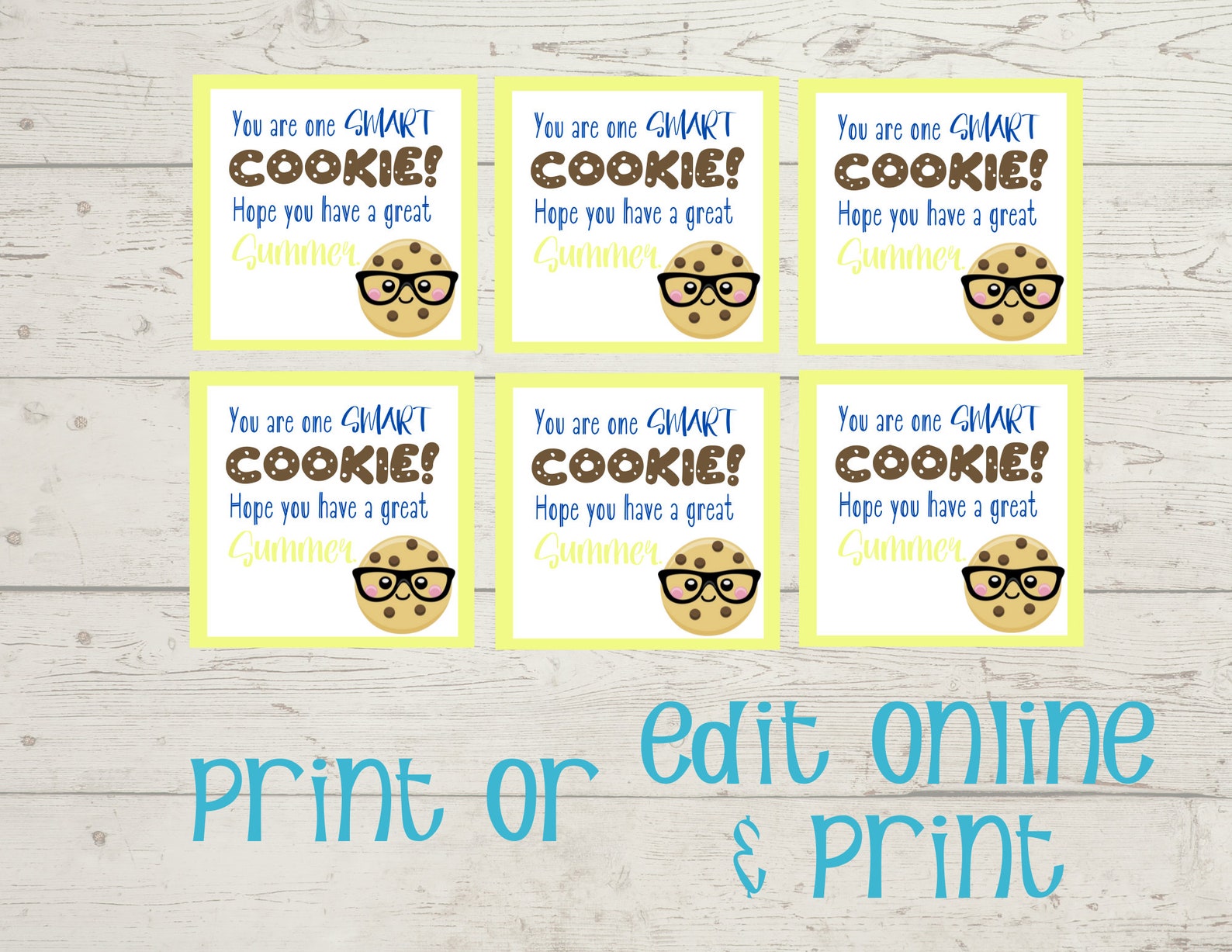 Editable End of Year Gift Tag , You Are One Smart Cookie Tag , End of ...