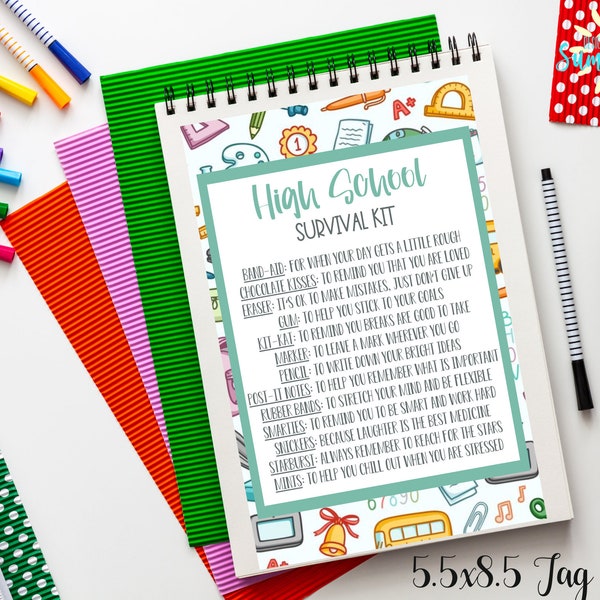 High School Survival Kit Printable - Etsy