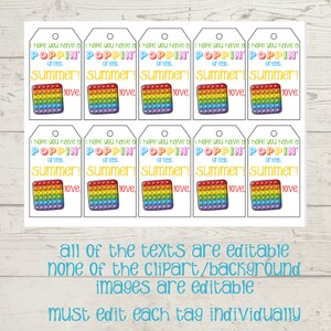 Editable End of Year Gift Tag , Poppin Summer Tag , End of Year Gift ...