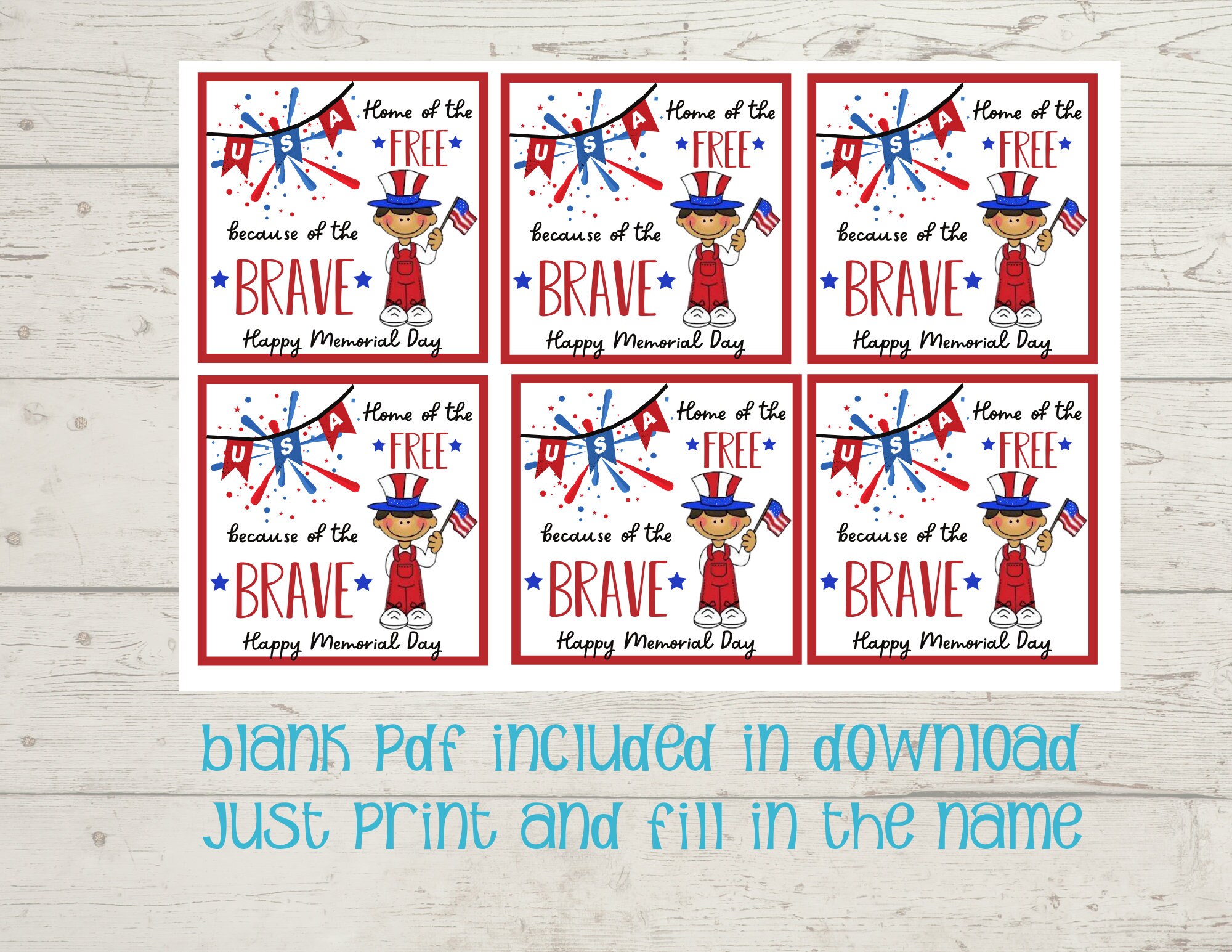 Editable Memorial Day Gift Tag , Memorial Day Favor Tag Template ...