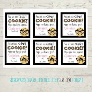 Editable End of Year Gift Tag , You Are One Smart Cookie Tag , End of ...