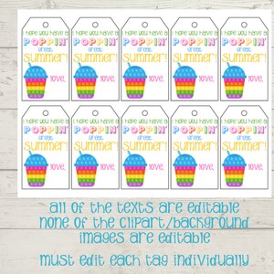 Editable End of Year Gift Tag Poppin Summer Tag End of - Etsy