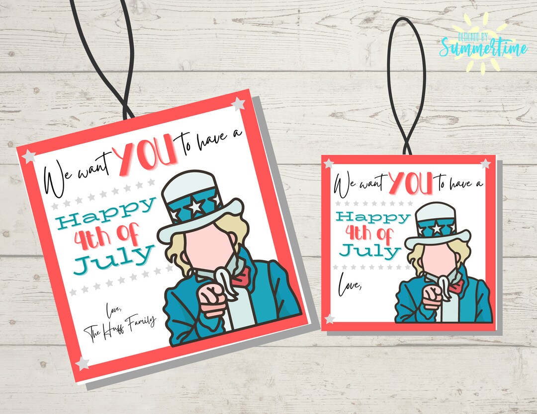 Editable Fourth of July Gift Tag , 4th of July Favor Tag Template ...