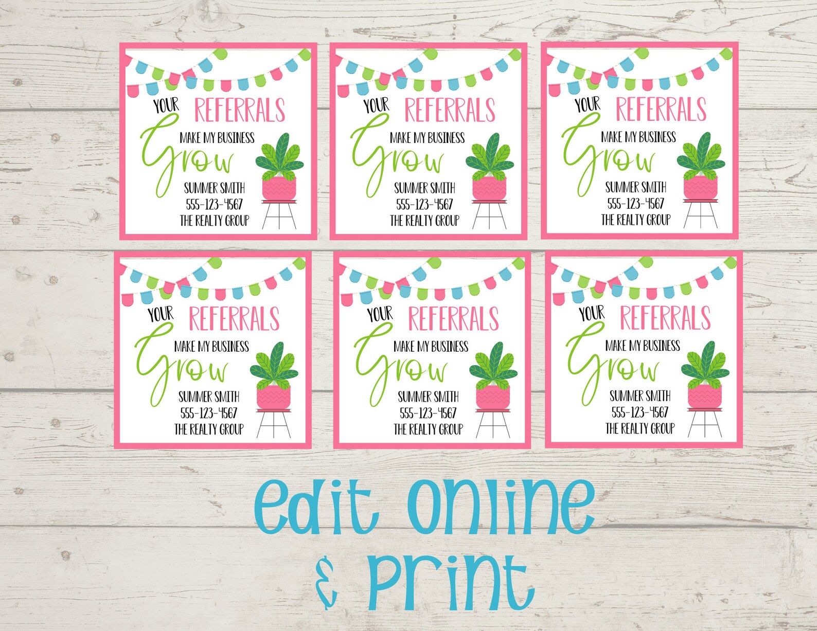 Spring Pop-by Tags, Your Referrals Make My Business Grow, Real Estate ...