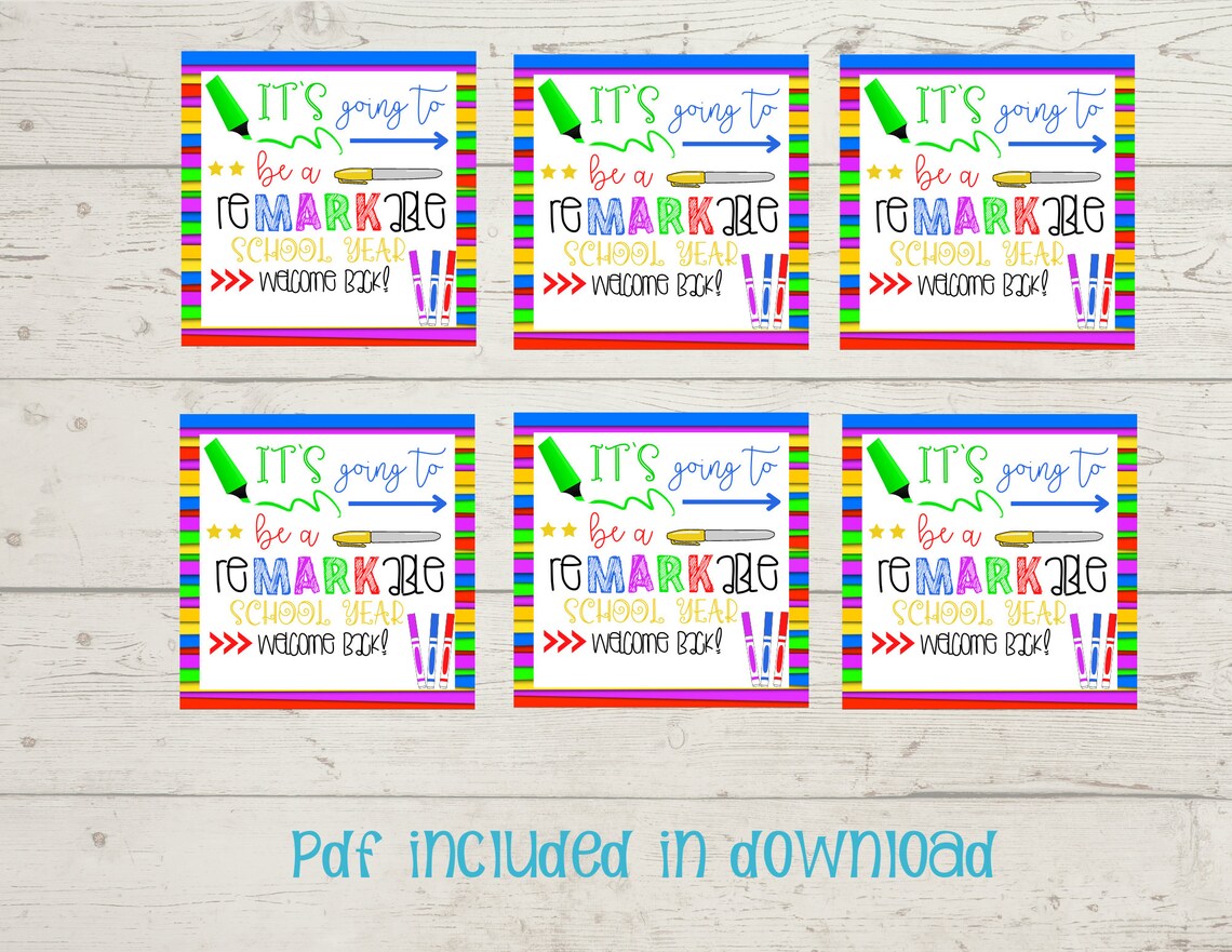 Editable Beginning of School Gift Tag Remarkable Year Tag - Etsy