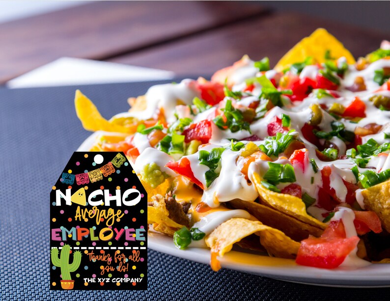 Editable Nacho Average Gift Tag Mexican Appreciation Lunch - Etsy