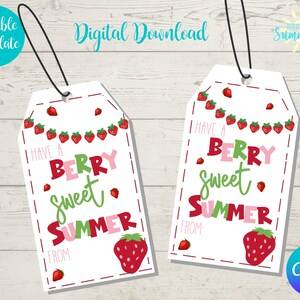 Editable Berry Favor Tag , Berry Sweet Summer Tag , End of School Tag ...