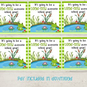 Editable Toad-ally Awesome Gift Tag , Frog Theme Tag , First Day of ...