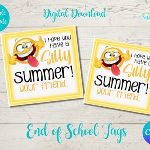 Editable End of Year Gift Tag , Have a Silly Summer Tag , End of Year ...