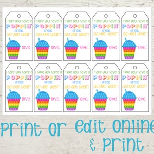 Beginning of Year Gift Tag , Poppin School Year Tag , Beginning of Year ...