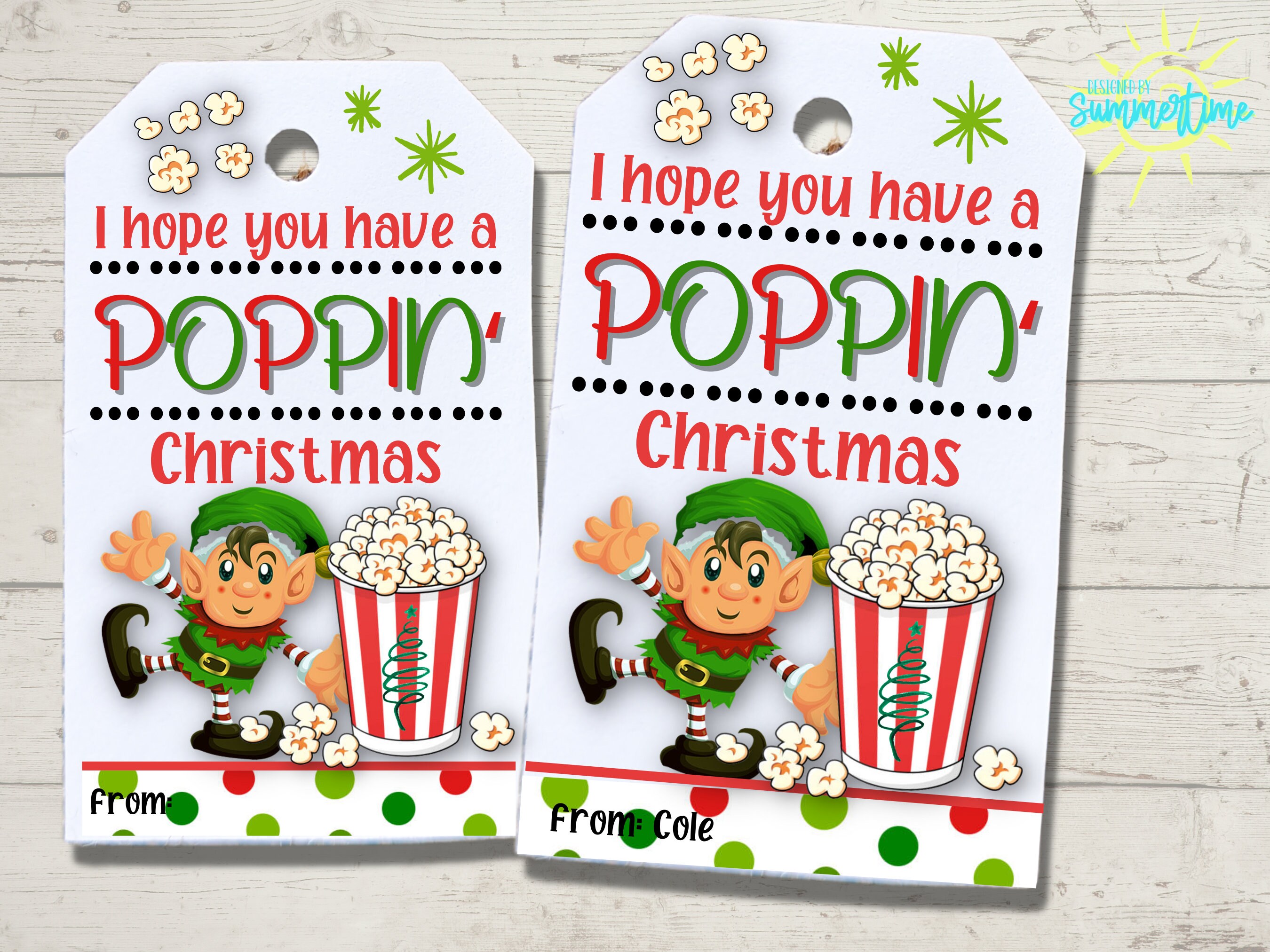 Editable Christmas Gift Tag , Poppinʻ Halloween , Popcorn Gift Tag for ...