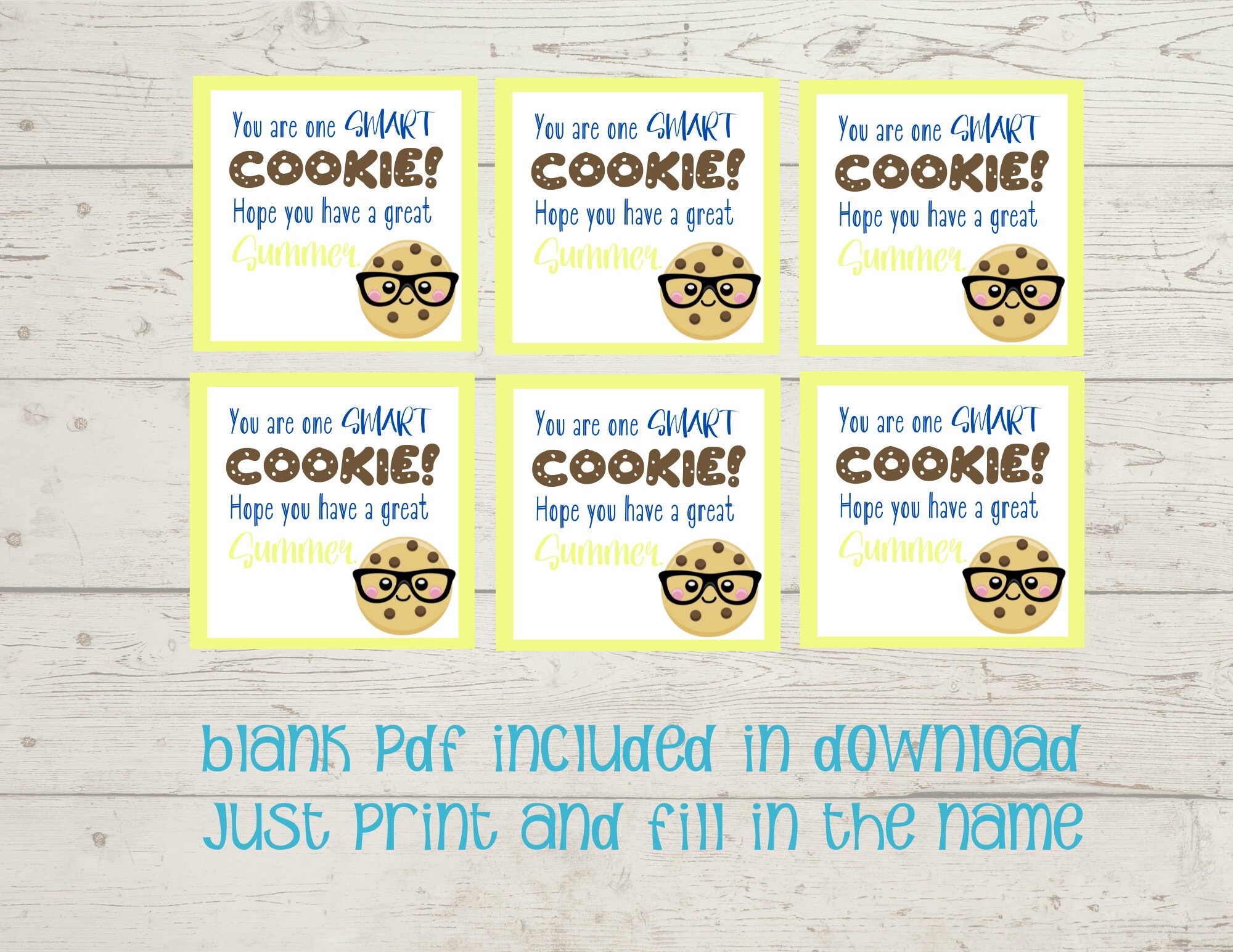 Editable End of Year Gift Tag , You Are One Smart Cookie Tag , End of ...