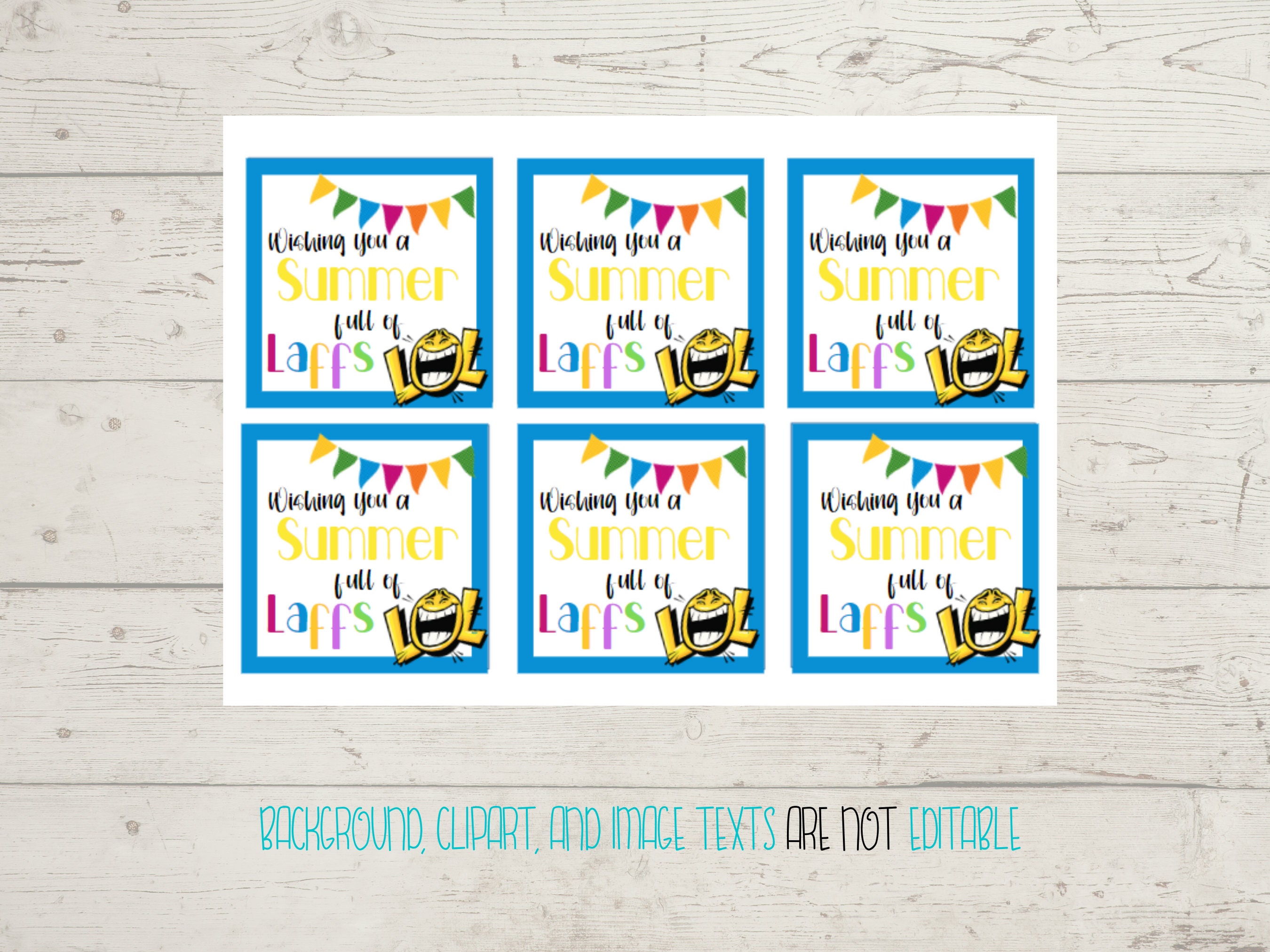 Editable End of Year Gift Tag , Summer Full of Laffs Tag , End of Year ...