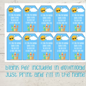 Editable End of Year Gift Tag , Summer Tag , End of Year Gift Tags for ...