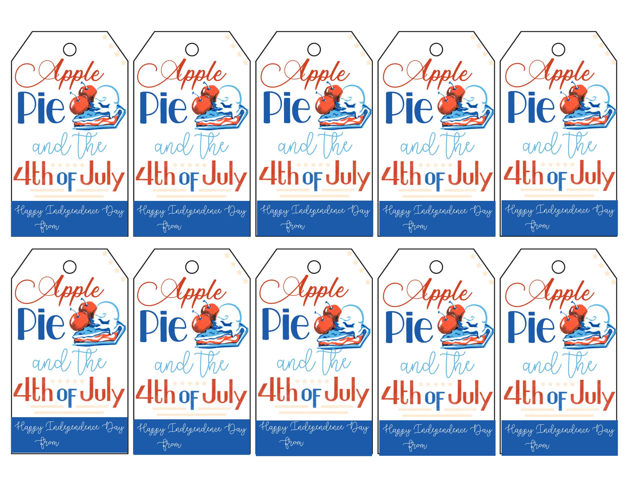 Editable Fourth of July Gift Tag 4th of July Favor Tag - Etsy