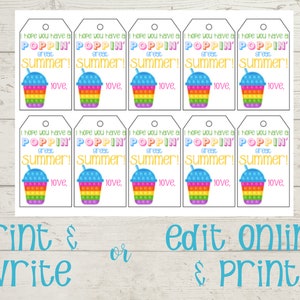 Editable End of Year Gift Tag Poppin Summer Tag End of - Etsy