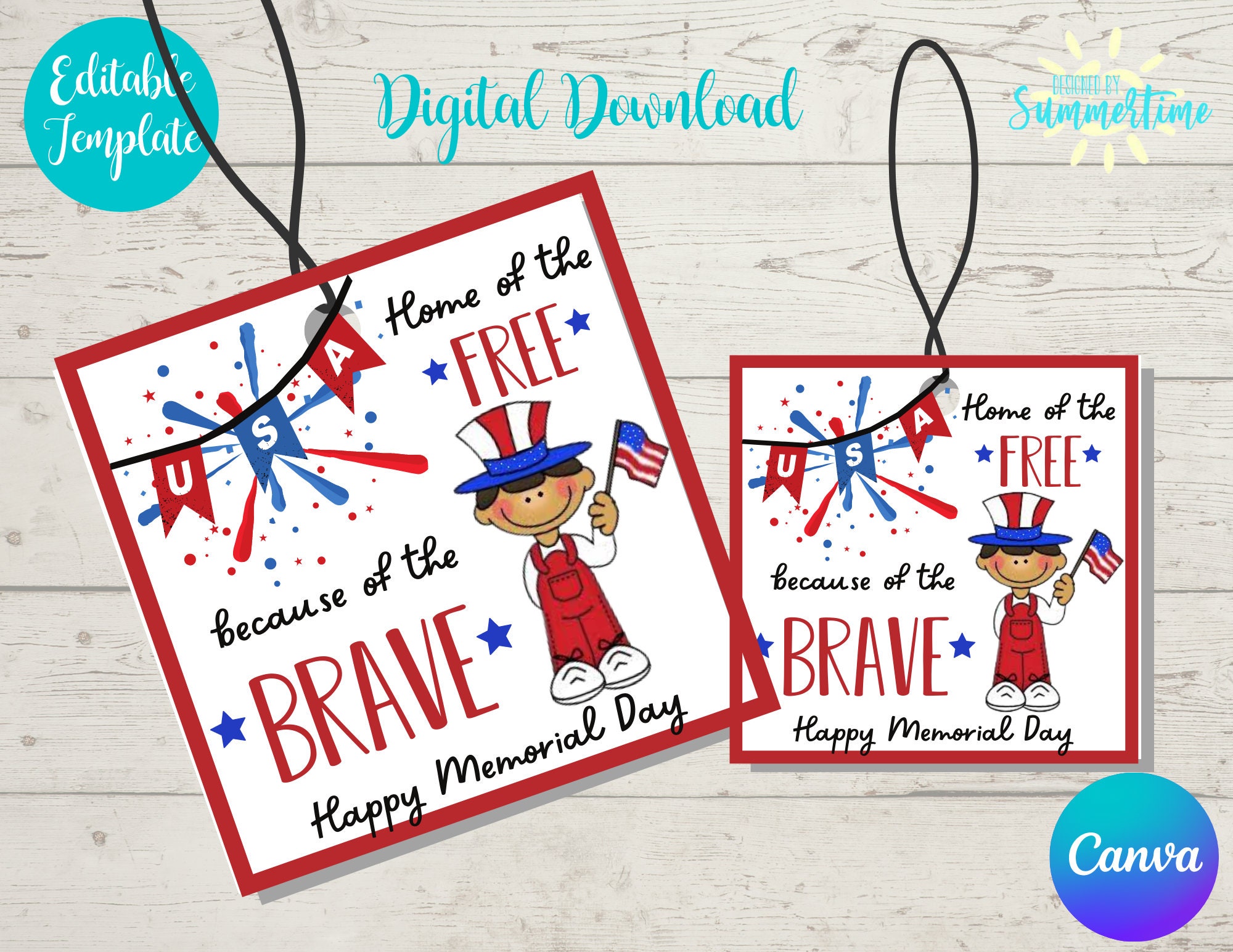 Editable Memorial Day Gift Tag , Memorial Day Favor Tag Template ...