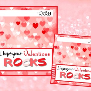 Editable Valentines Gift Tag, I Hope Your Valentines Rocks , Gift Tag ...