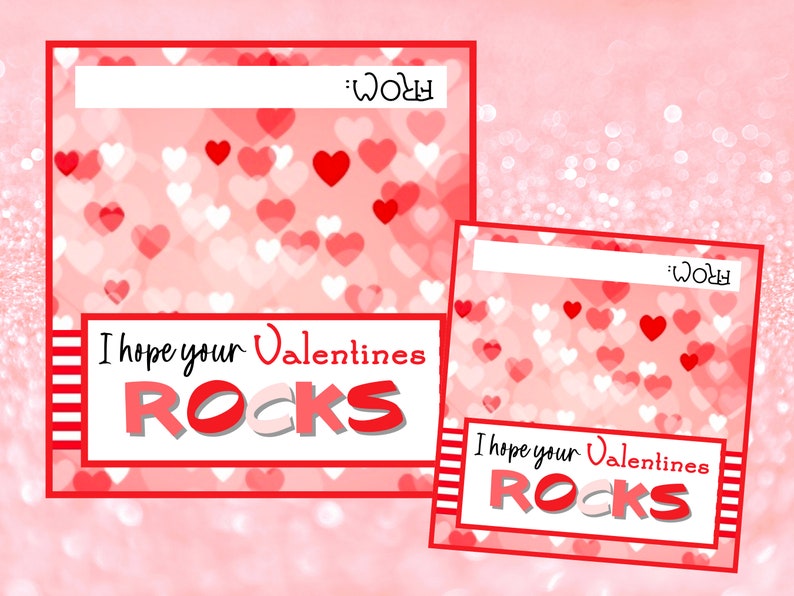 Editable Valentines Gift Tag, I Hope Your Valentines Rocks , Gift Tag ...