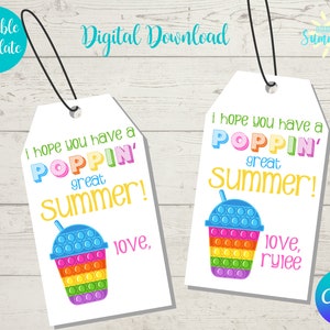 Editable End of Year Gift Tag , Poppin Summer Tag , End of Year Gift ...