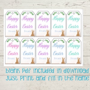 Editable Happy Easter Favor Tag , Happy Easter Tag , Easter Tag , Happy ...