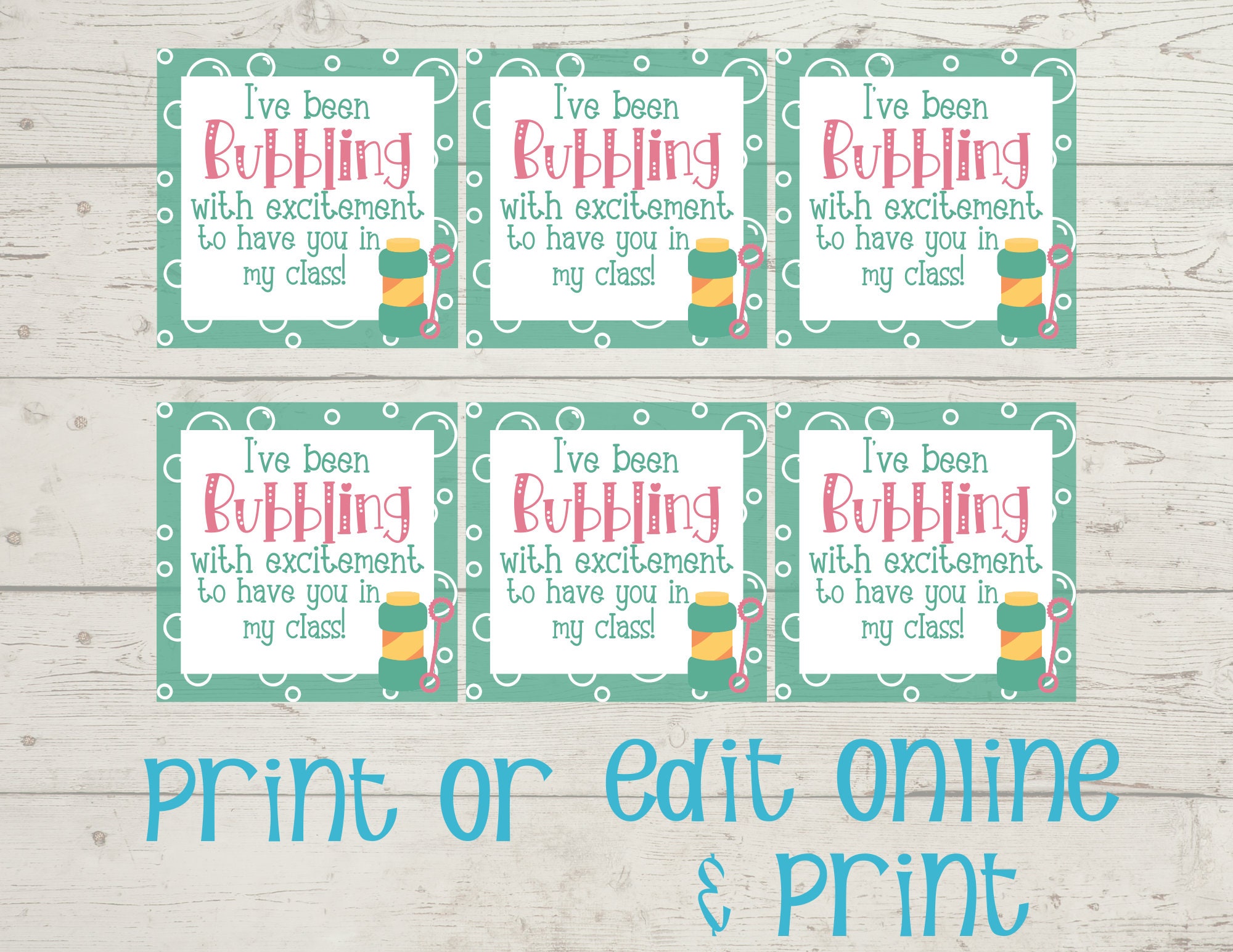 Editable Beginning of School Gift Tag , Bubble Gift Tag , School Gift ...