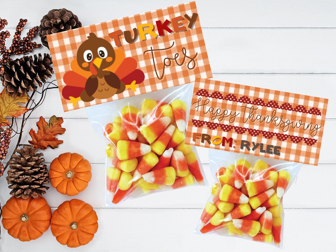 Editable Fall Autumn Gift Tag , Turkey Toes , Gift Tag for Students ...
