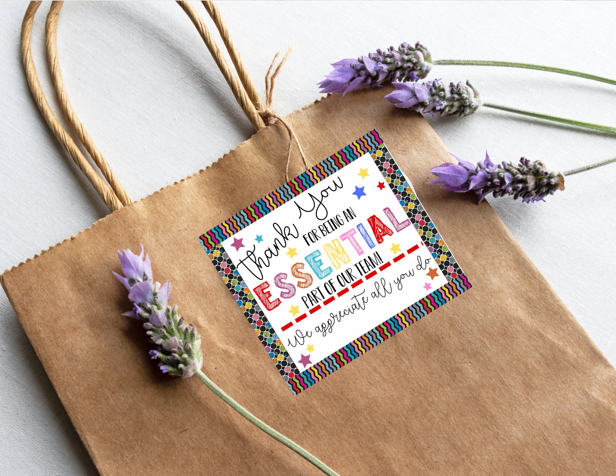 Editable Essential Worker Gift Tags, Employee Appreciation Gift Tags ...