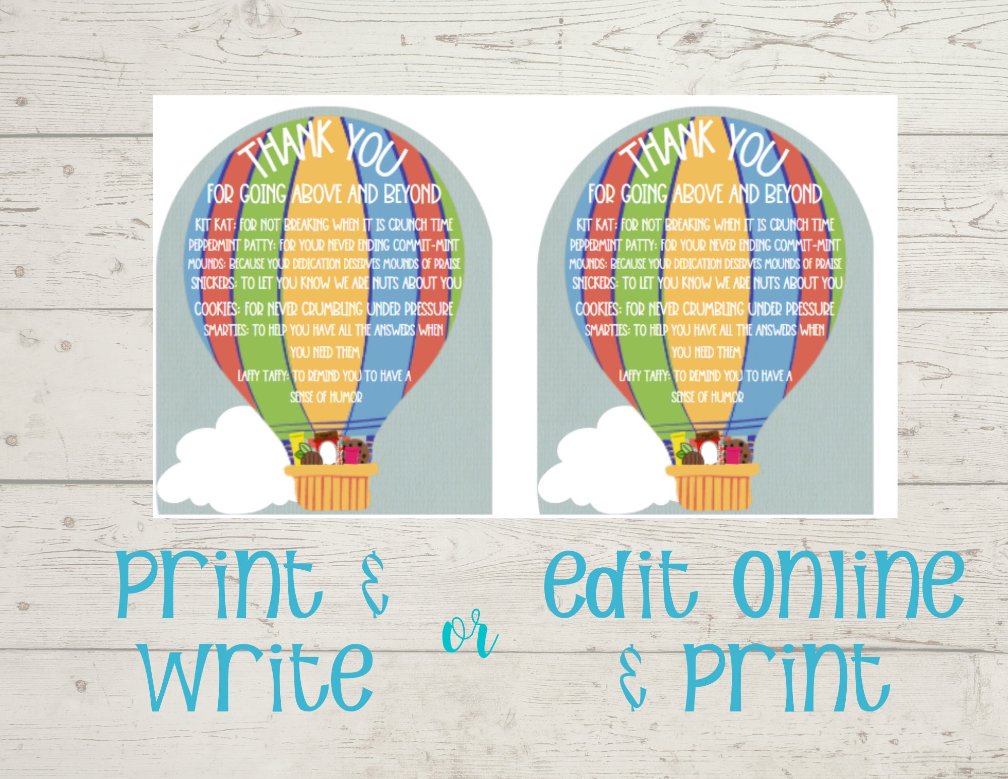 Editable Staff Snack Kit Tag , Staff Appreciation , Printable, Candy ...