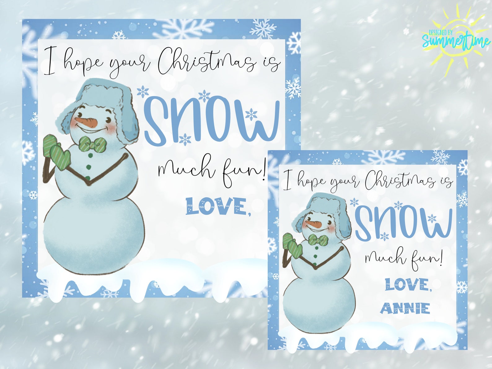 Editable Christmas Gift Tag, Snow Much Fun , Snowman Gift Tag, Gift Tag ...