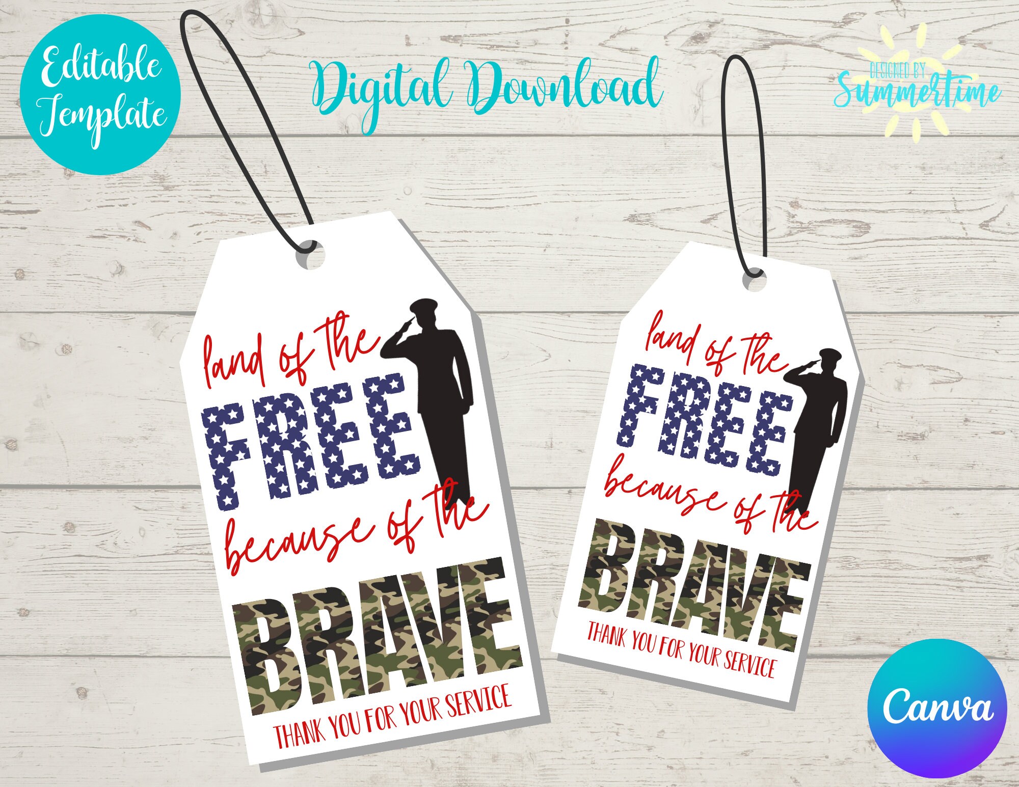 Editable Patriotic Day Gift Tag , American Hero Patriotic Favor Tag ...