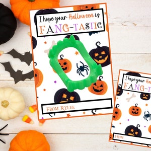 Editable Halloween Gift Tag Fang-tastic Halloween Gift Tag - Etsy