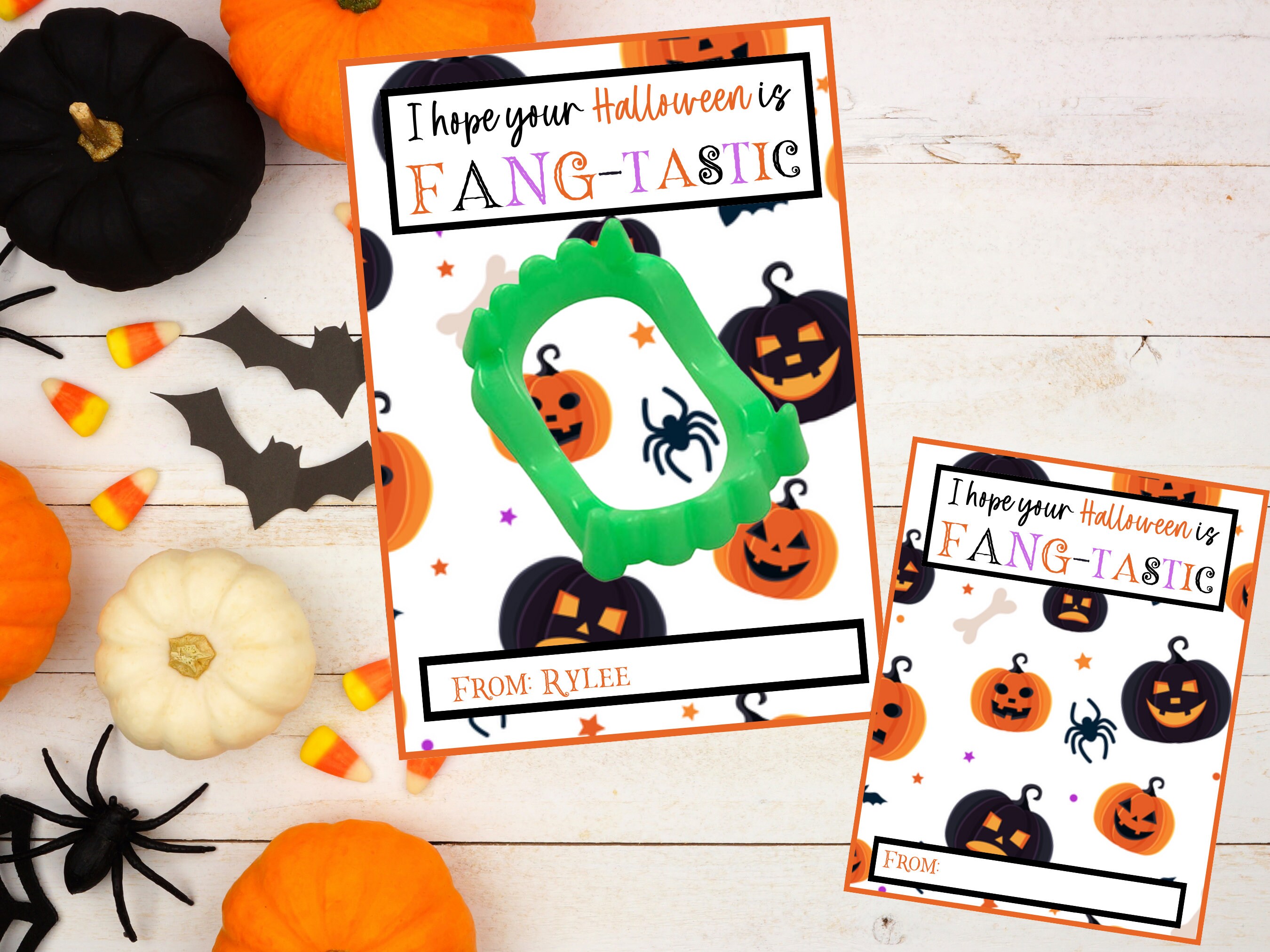 Editable Halloween Gift Tag , Fang-tastic Halloween , Gift Tag for ...